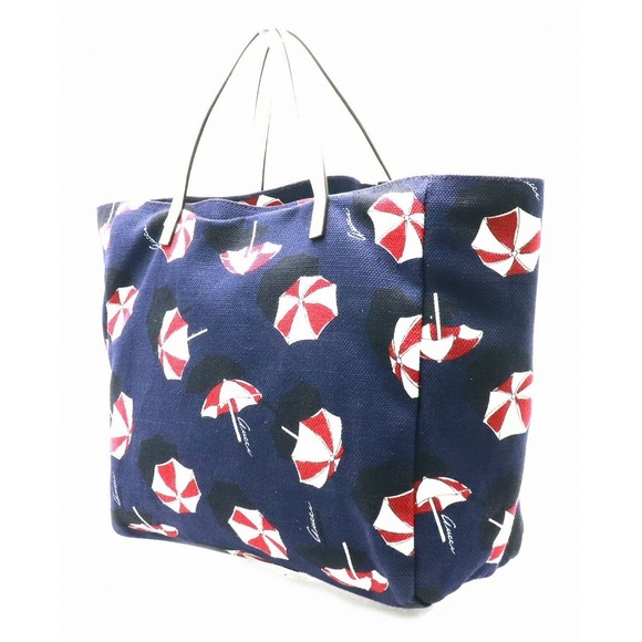 Gucci | Bags | Gucci Navy Bag White Leather Tote Red Line Handbag ...